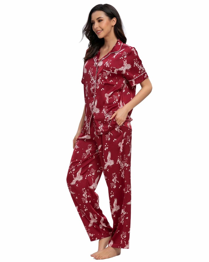 GOSO Ladies Pyjamas Set- Women Pyjamas Button Down Pjs for Women Sets ...