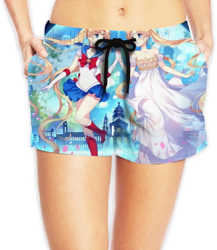 DHFDH Sailor Moon Anime Cartoon Girl Women Beach Shorts - ShopStyle