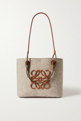 Loewe Small Shell Elephant Grass & Leather Basket Bag - ShopStyle