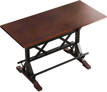 August Grove Solid Wood Bar Table, Rustic Farmhouse Pub Table Rectangle ...