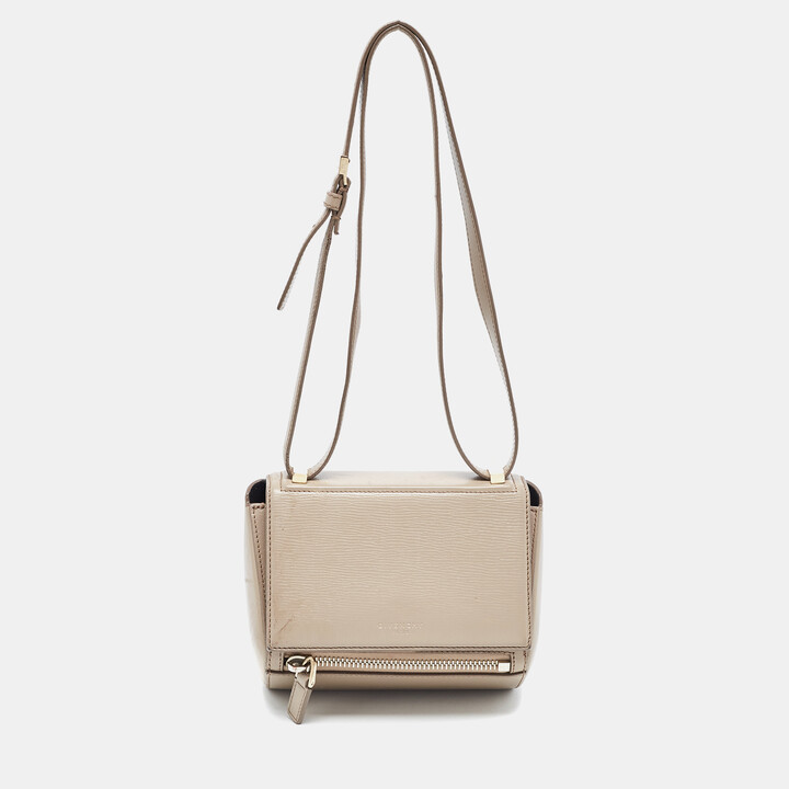 Givenchy Beige Leather Mini Pandora Box Crossbody Bag - ShopStyle