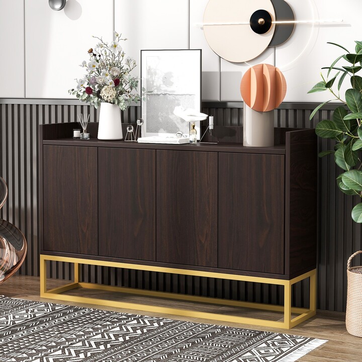 TOSWIN Modern Sideboard Elegant Buffet Cabinet with Large Storage Space ...