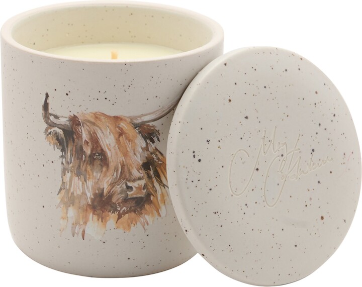 Meg Hawkins Apple Orchard Ceramic Highland Cow Candle Natural - ShopStyle