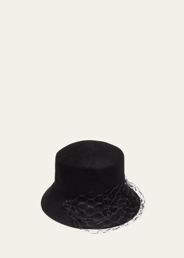 Eugenia Kim Jonah Wool Felt Bucket With Veil - ShopStyle Hats