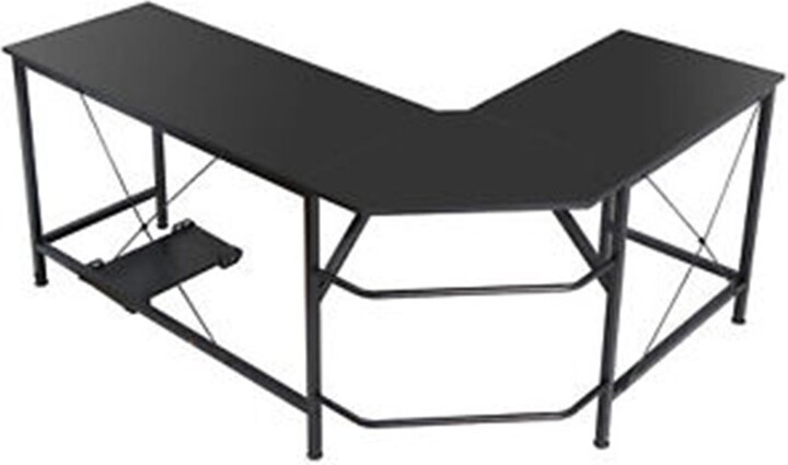 Snake River Décor L-Shape Corner Computer Desk Workstation StraightLegs ...