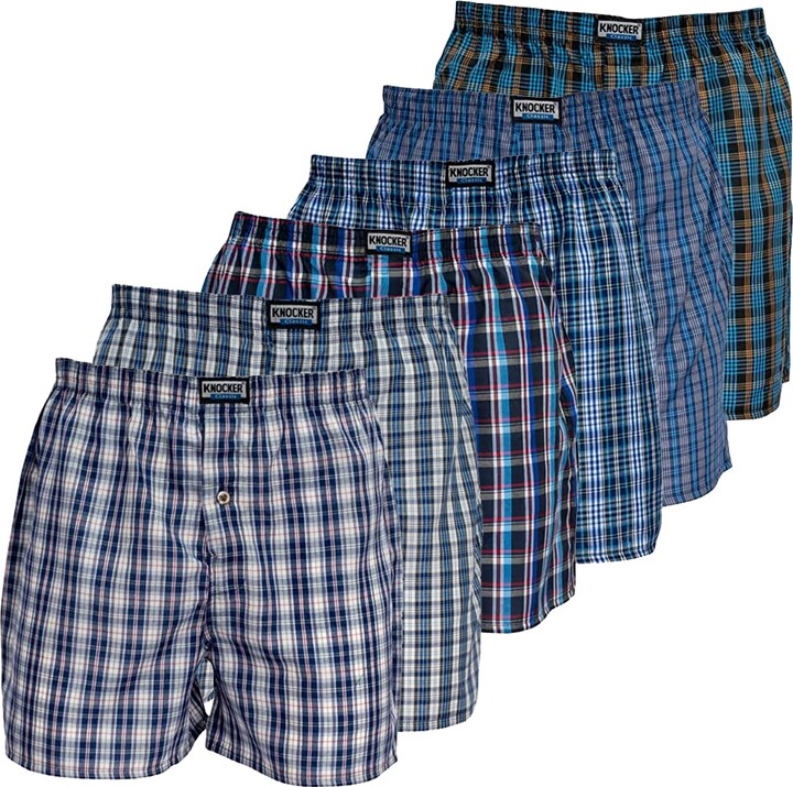 Knocker Classic 6 Pack Boxer Shorts For Men Multipack Men's Underwear ...