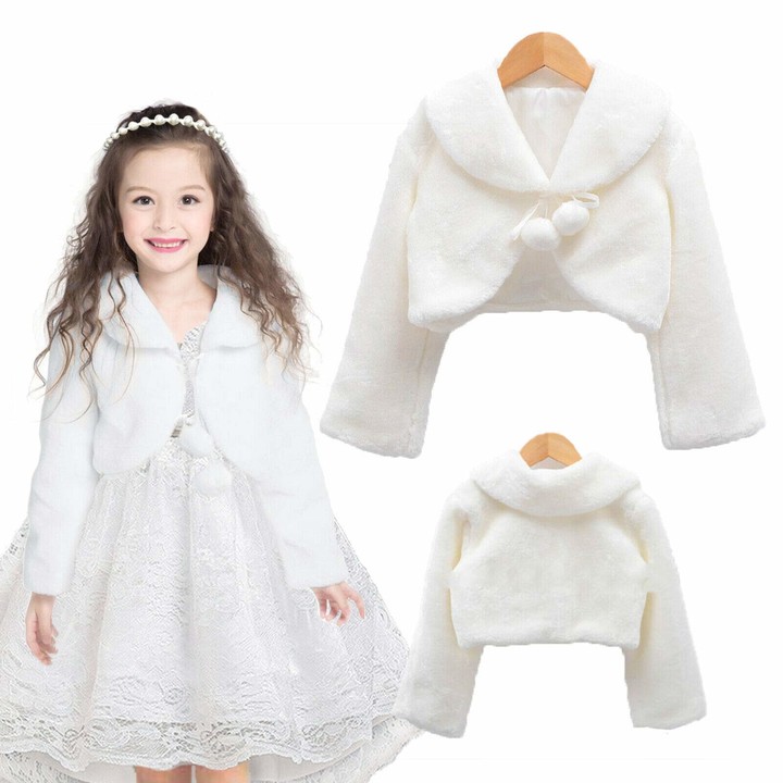 xing Girls Faux Fur Bolero Flower Girl Fur Coat - ShopStyle
