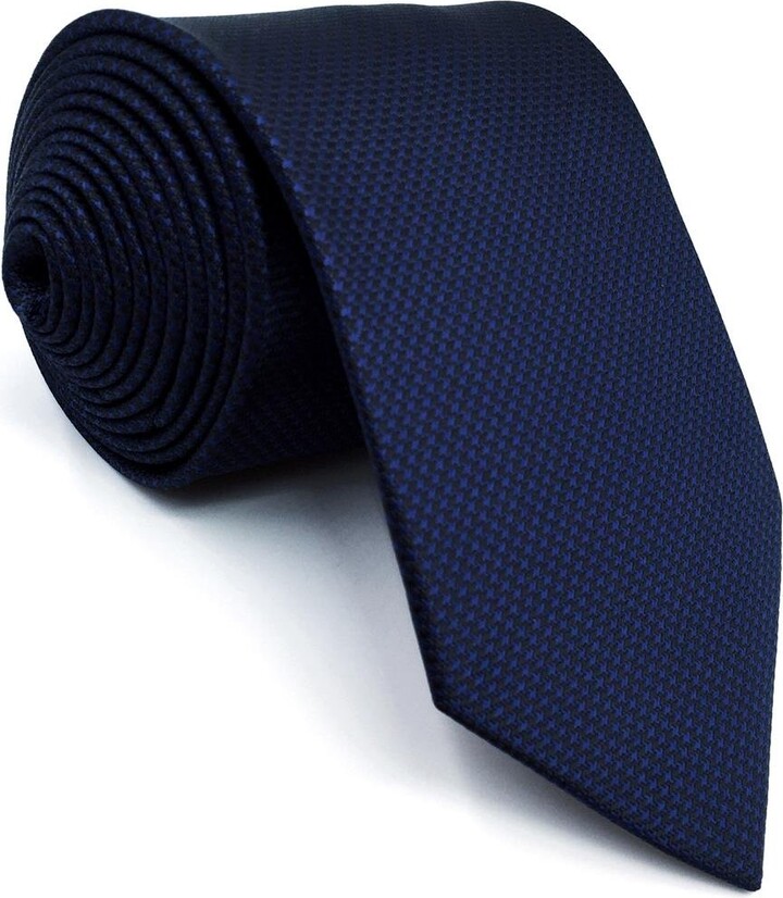 S&W SHLAX&WING Shlax&Wing Solid Navy Necktie Mens Tie Blue Business ...