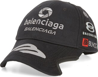 Balenciaga Notch Racer Logo Embroidered Cotton Twill Baseball Cap ...