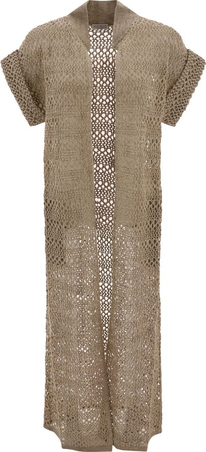 Brunello Cucinelli Open weave cardigan - ShopStyle