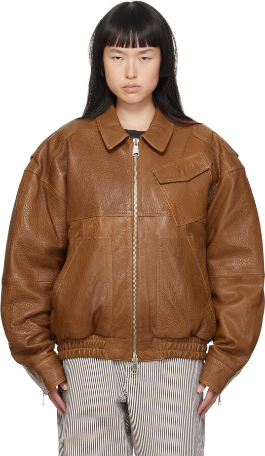 (di)vision Brown Split Leather Jacket - ShopStyle