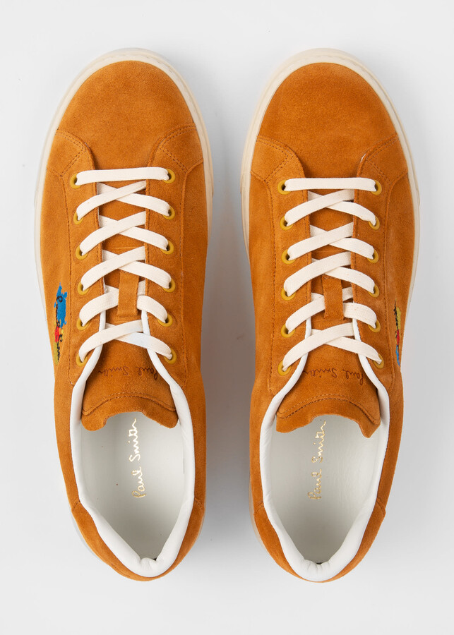 Paul Smith Light Rust Suede 'Paint Splatter' 'Hansen' Sneakers - ShopStyle