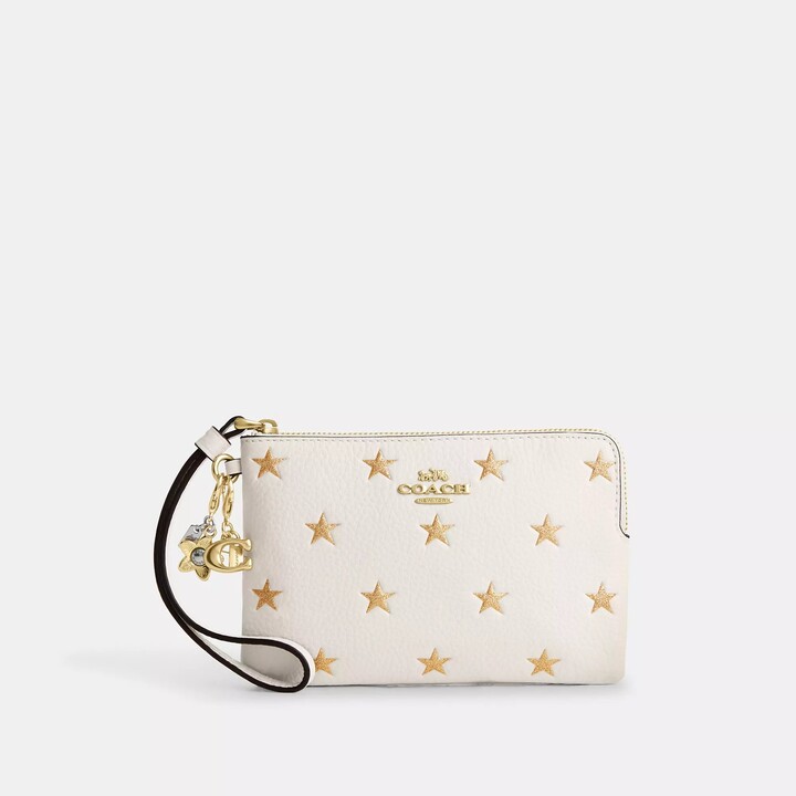 Coach Outlet Boxed Corner Zip Wristlet With Star Print And Charms ...