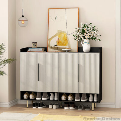 Reprise Designs Shoe Storage Organizer Cabinet Shoe Rack Cabinet with 4 ...