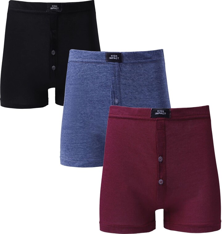 KOLLACHE Mens Boxers Jersey Boxer Shorts Men Button Fly Mens Underwear ...