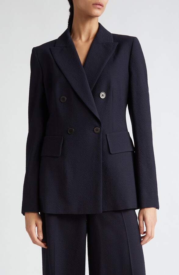 Max Mara Albero Wool Blend Seersucker Jacket - ShopStyle Blazers