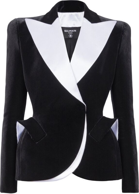 Balmain Velvet Structured Tuxedo Jacket - ShopStyle