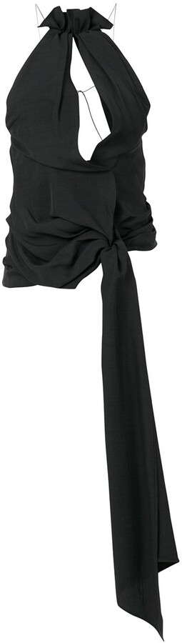 Jacquemus Ruffled Cut Out Halter Top - ShopStyle