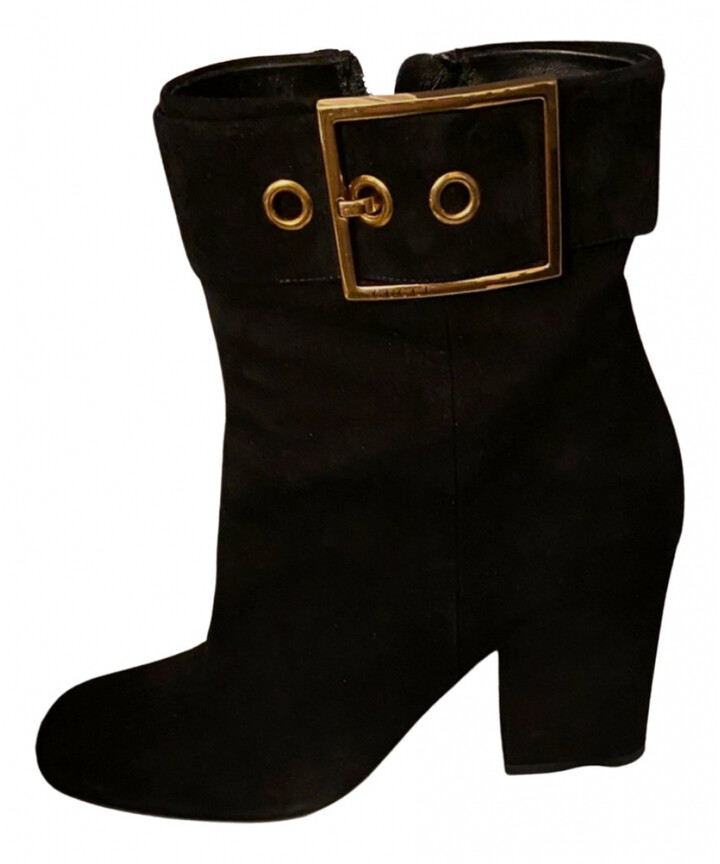Gucci Marmont Black Leather Ankle boots - ShopStyle