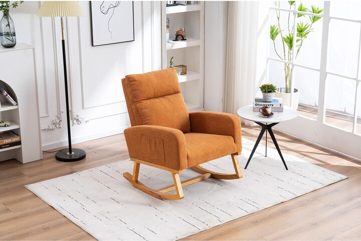Accent Rocking Chair, Upholstered Kids Glider Rocking Chair for Infants ...