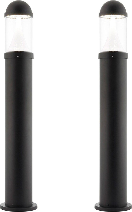 Loops 2 PACK Outdoor Bollard Post Light - 20W CCT LED Module - Textured ...