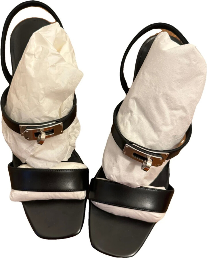 Hermes Leather sandal - ShopStyle