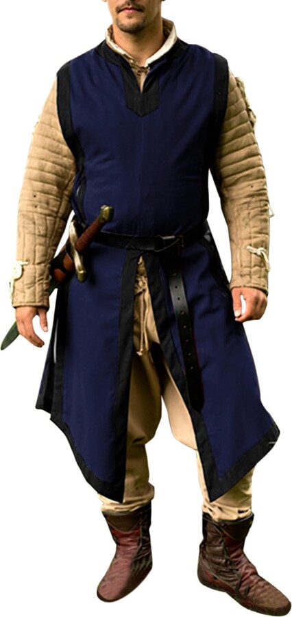 Gafeng Men's Medieval Costume Renaissance Templar Tunic Viking Knight ...