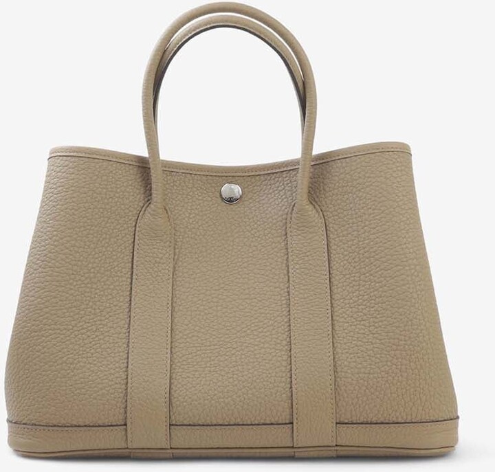 Hermes Garden Party 30 in Beige Marfa Negonda Leather with Palladium Hardware - ShopStyle ...