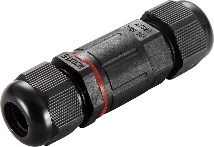 Loops Inline IP68 Straight Connector - Three Way Terminal Block - Black ...