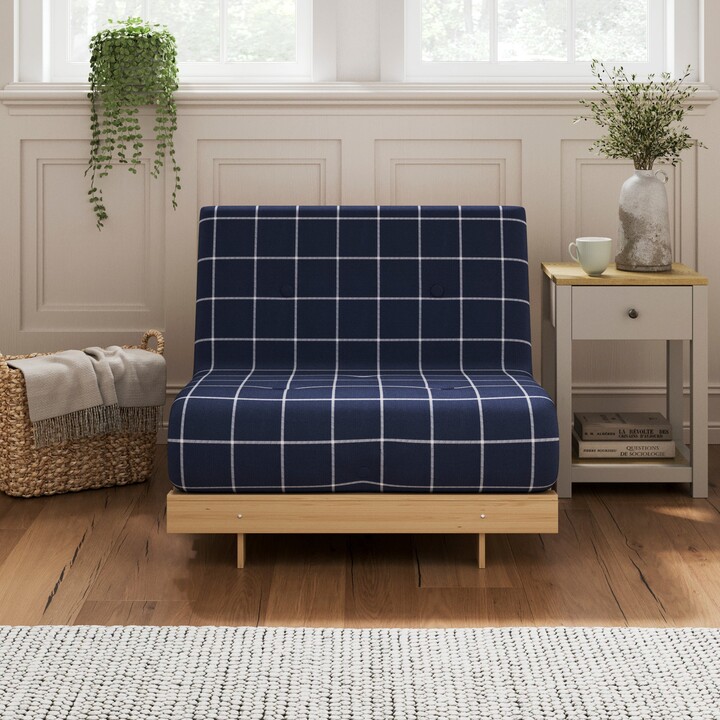 Dunelm Mito Single Window Pane Check Futon Navy - ShopStyle