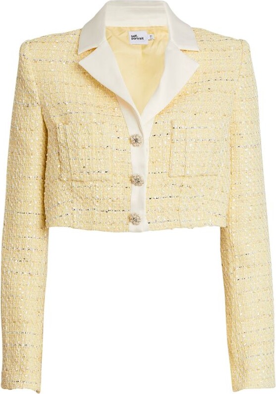 Self-Portrait Bouclé Cropped Jacket - ShopStyle