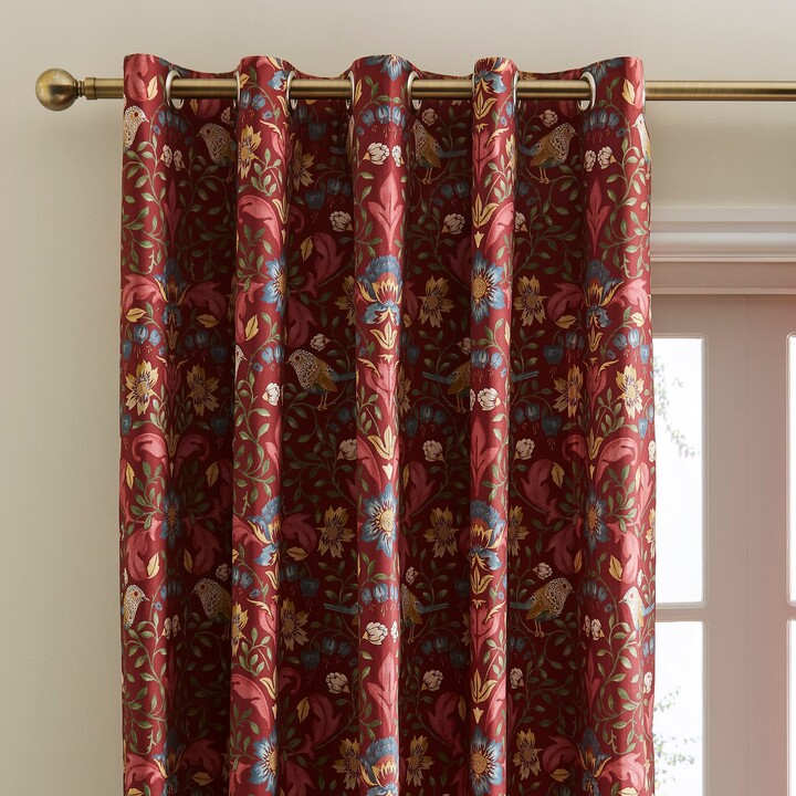 Dunelm Ruskin Red Eyelet Curtains Red/Blue/Yellow - ShopStyle
