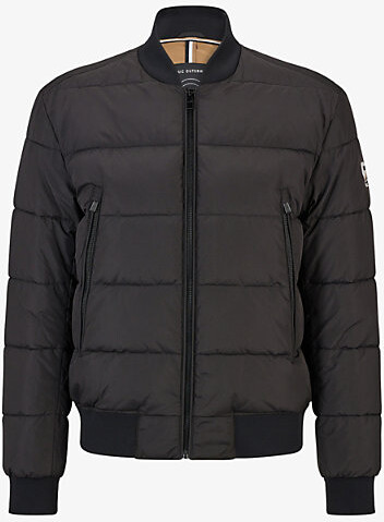 HUGO BOSS Mens Black Quilted Shell Bomber Jacket - ShopStyle