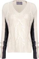 Emma Jane Knight - Cable V Neck - Ivory/Grey - ShopStyle