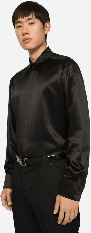 Dolce & Gabbana Silk satin Martini-fit shirt - ShopStyle