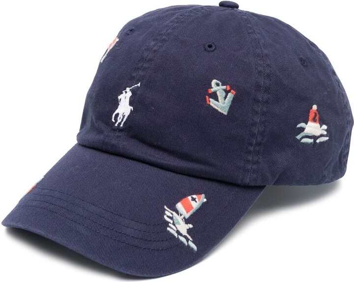 Polo Ralph Lauren Nautical-Embroidered Twill baseball cap - ShopStyle Hats