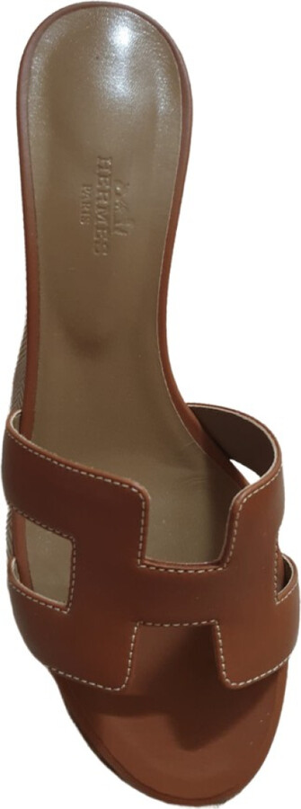 Hermes Oasis leather mules - ShopStyle