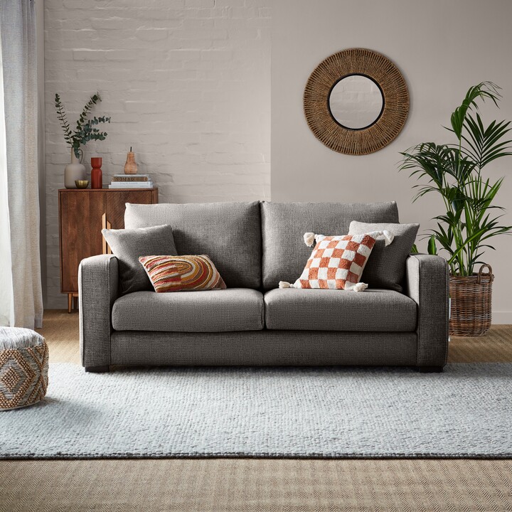 Dunelm Carson Deep Sit Chunky Multi Weave 3 Seater Sofa Grey - ShopStyle