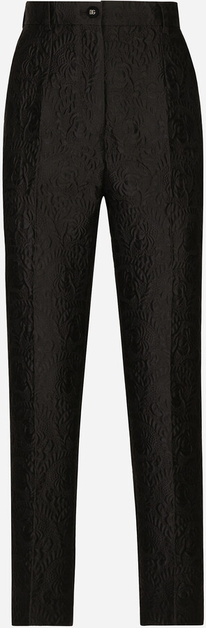 Dolce And Gabbana Tailored Floral Jacquard Pants Shopstyle