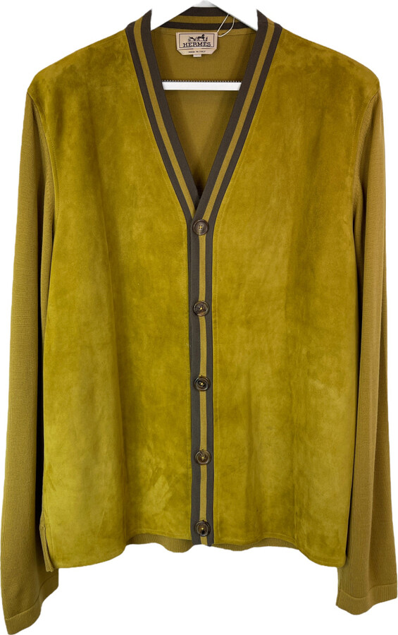 Hermes Leather cardigan - ShopStyle Sweaters