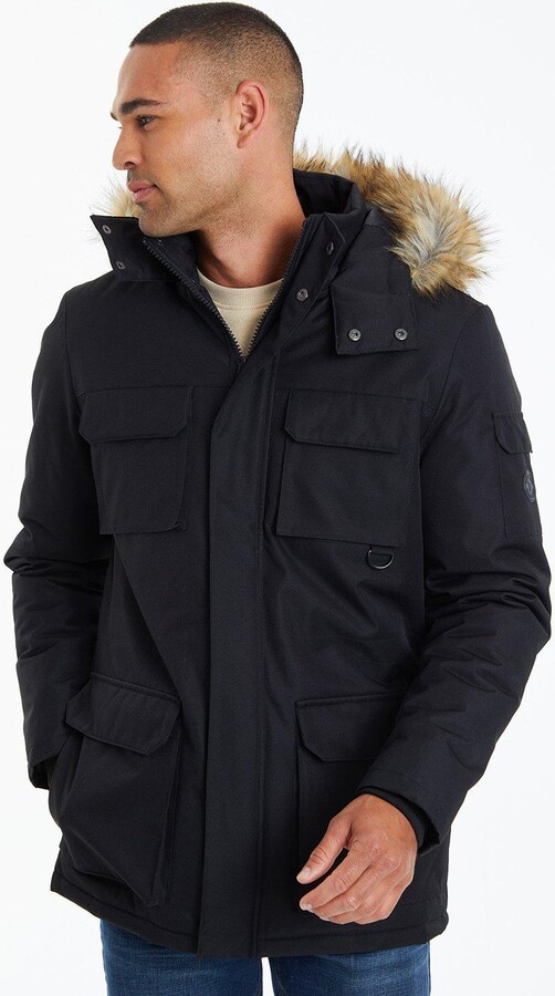 'Council' Showerproof Utility Pocket Parka Jacket - Black - ShopStyle ...