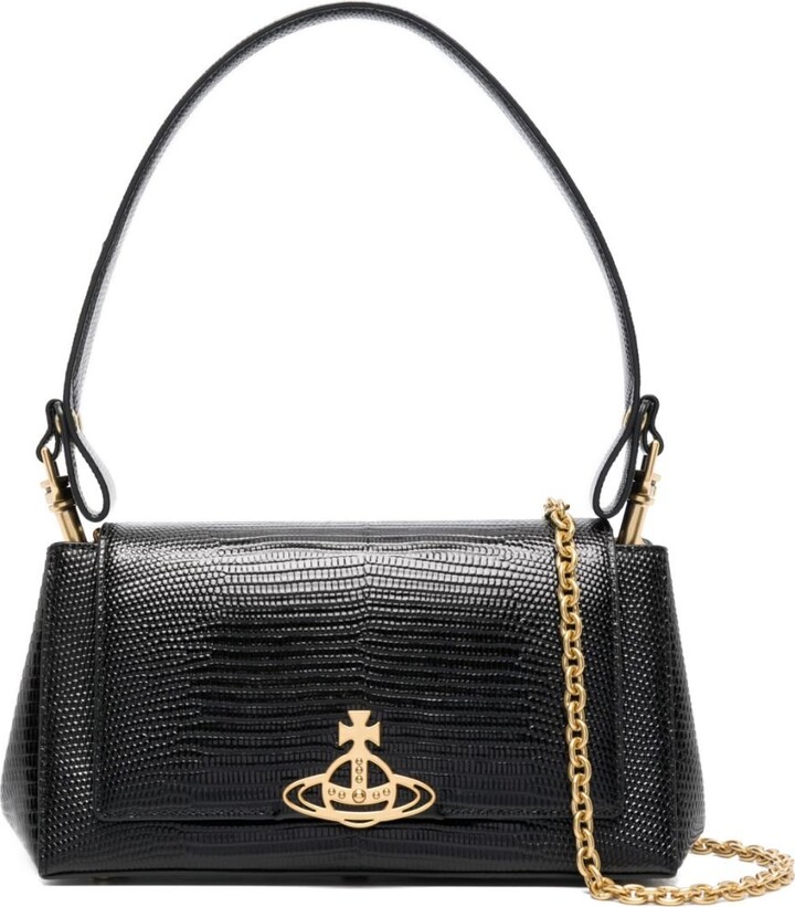 Vivienne Westwood Black Medium Hazel Leather Shoulder Bag - ShopStyle