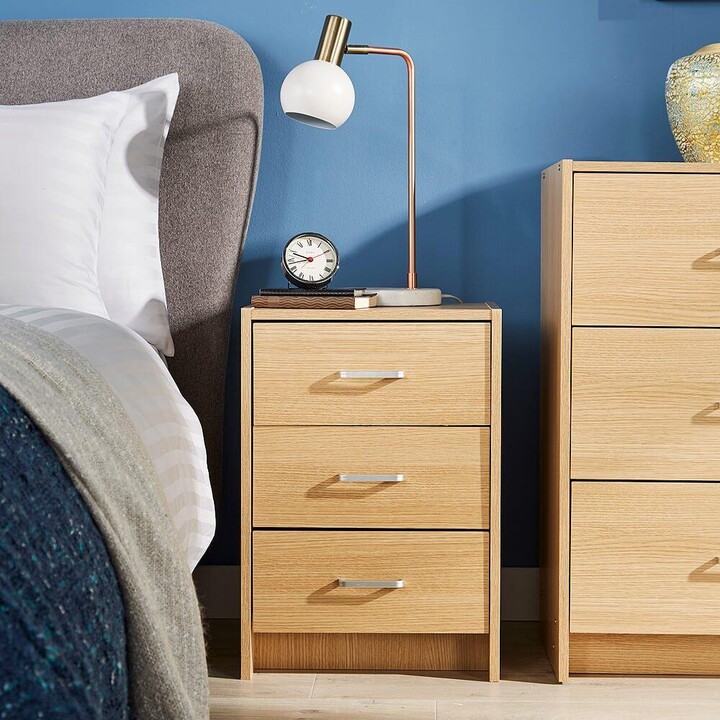 Home Source Stratford 3 Drawer Bedside Table Unit - ShopStyle Bedroom
