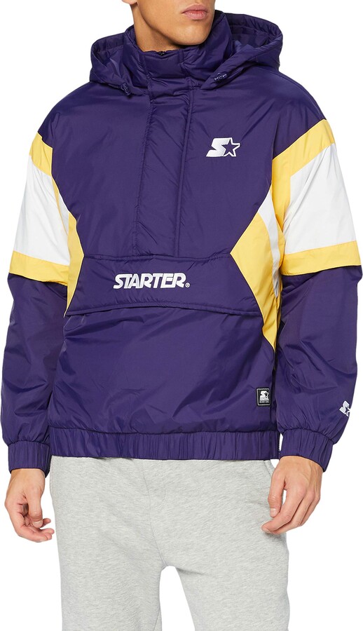 STARTER BLACK LABEL Men's Colour Block Half Zip Retro Jacket ...