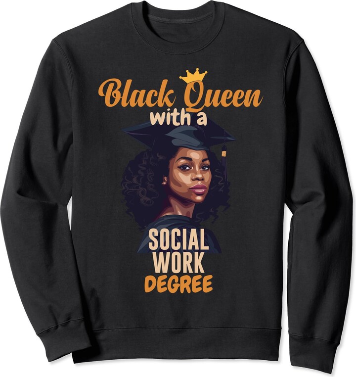 Black Woman Social Work Black Queen With Social Work Degree Graduation ...