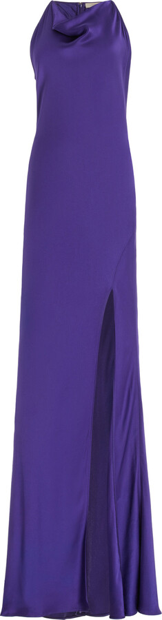 Sally LaPointe Satin Halter Maxi Dress - ShopStyle