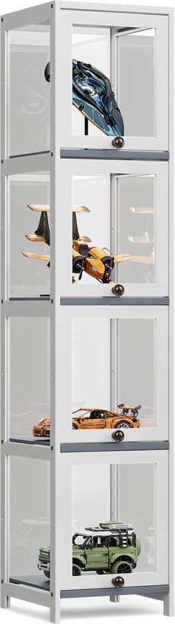 MoNiBloom 60" Tall Slim Narrow Clear Display Cabinet with Acrylic Door ...