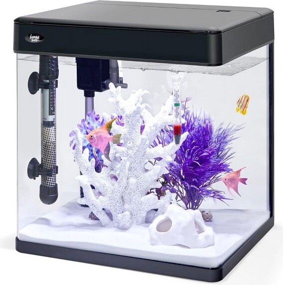 JumblPets Premium Fish Aquarium Kit, Complete Glass Fish Tank Kit w/LED ...