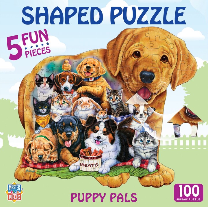 MasterPieces Puzzles Shaped - Pets Pals Shaped 100 Piece Kids Jigsaw ...