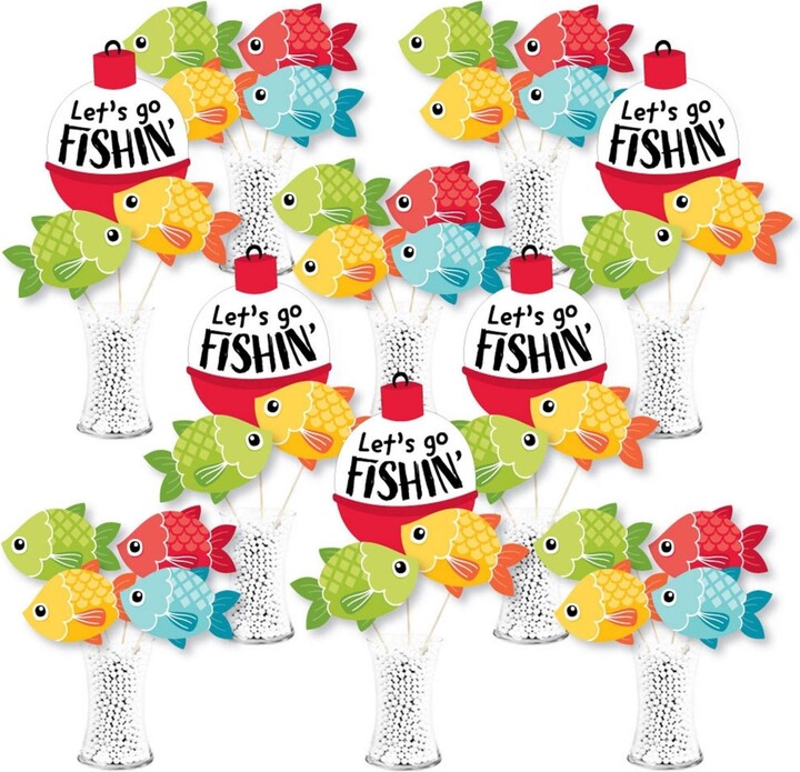 Big Dot Of Happiness Let's Go Fishing - Fish Centerpiece Sticks ...